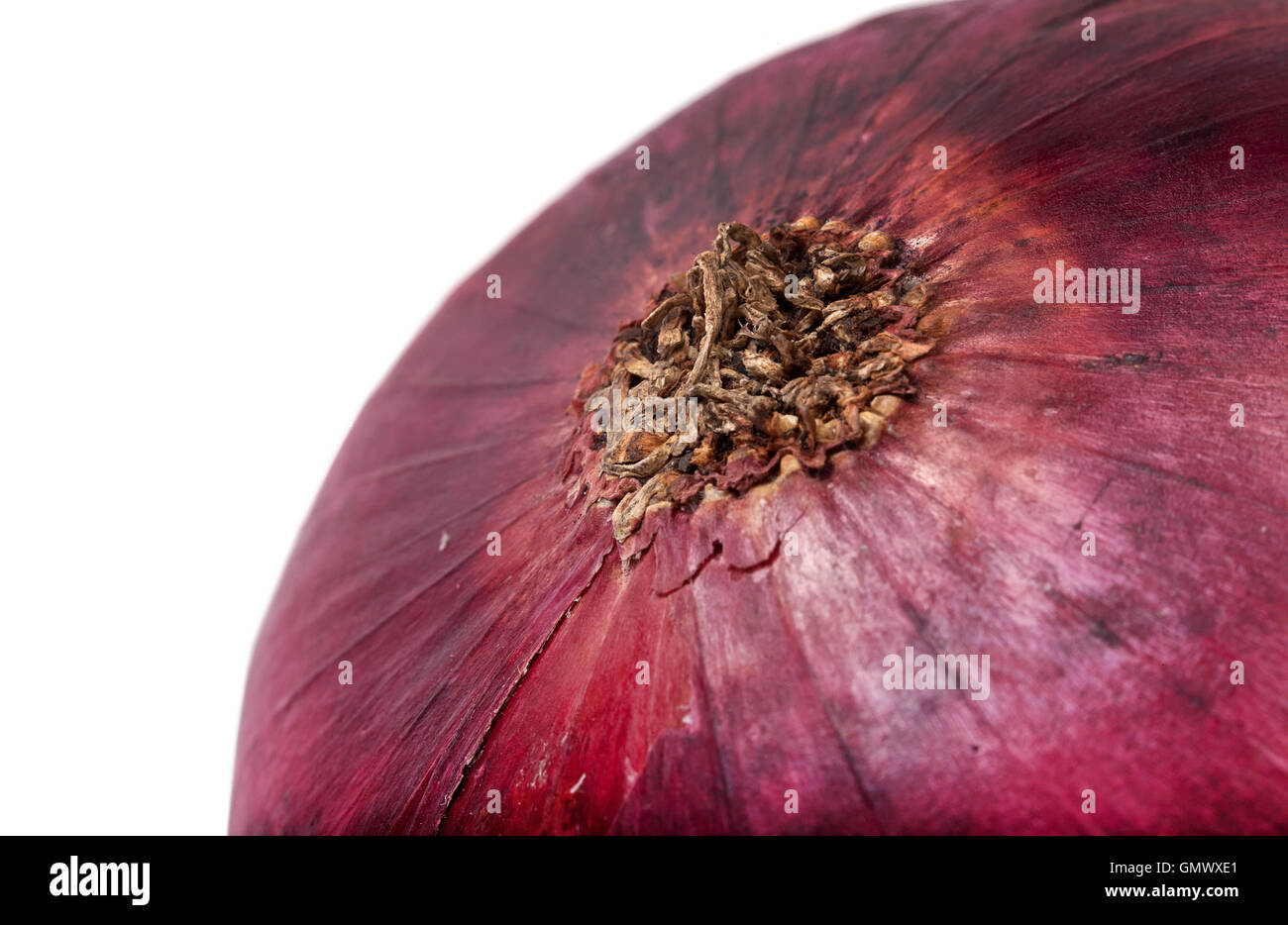 Red onion bulb closeup on white background Stock Photo - Alamy