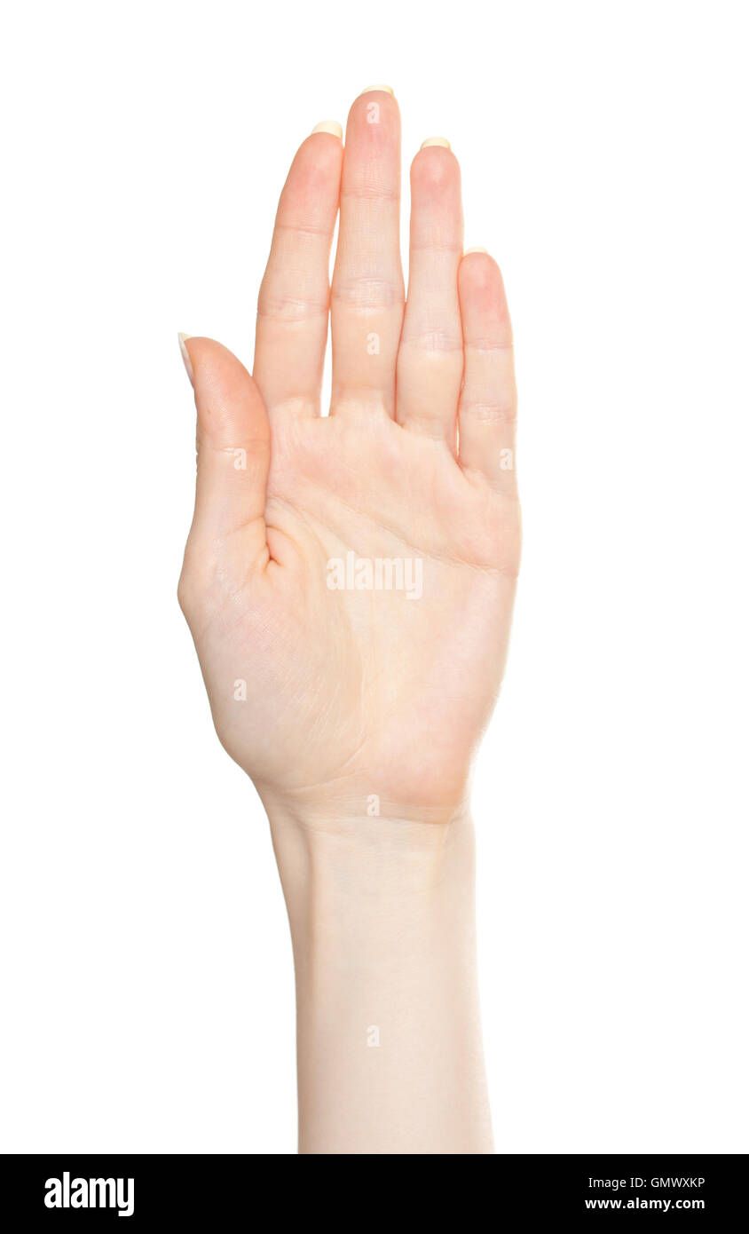 Woman open palm Stock Photo - Alamy