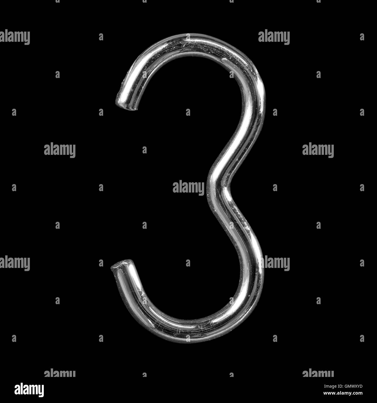 Metal number three Stock Photo - Alamy