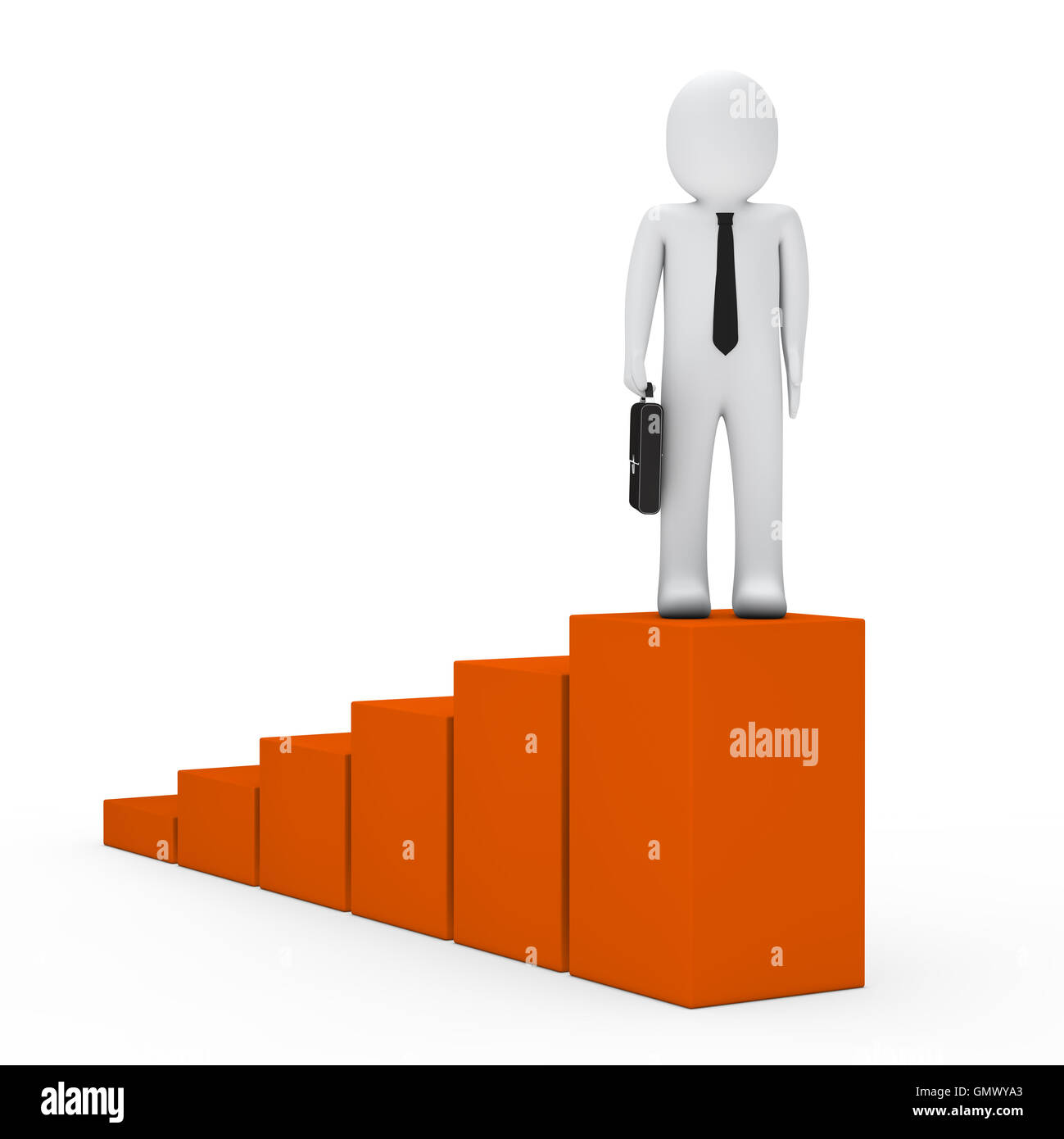 3d business man up ladder for success Cut Out Stock Images & Pictures ...
