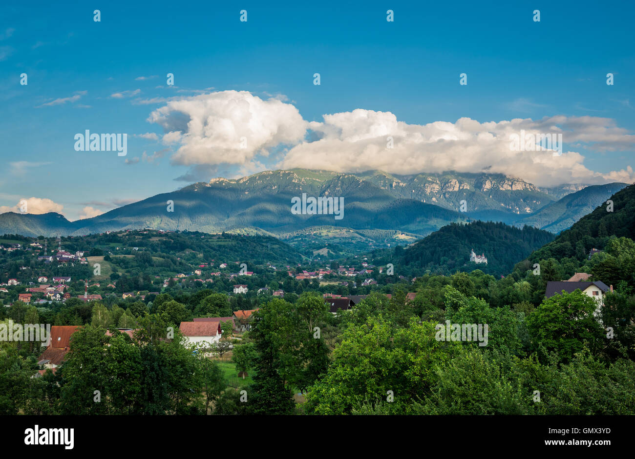 Aerial view of village of Bran commune area in Romania Stock Photo - Alamy