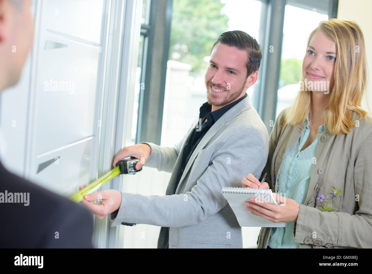 Young man visiting female hi-res stock photography and images - Alamy