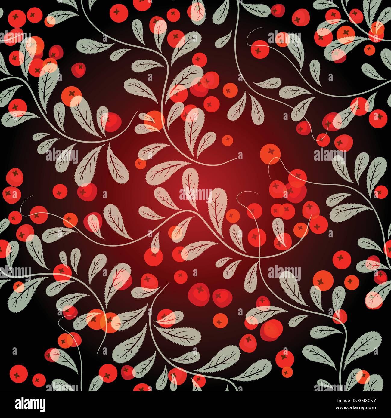 Rowanberry branch pattern Stock Vector Images - Alamy