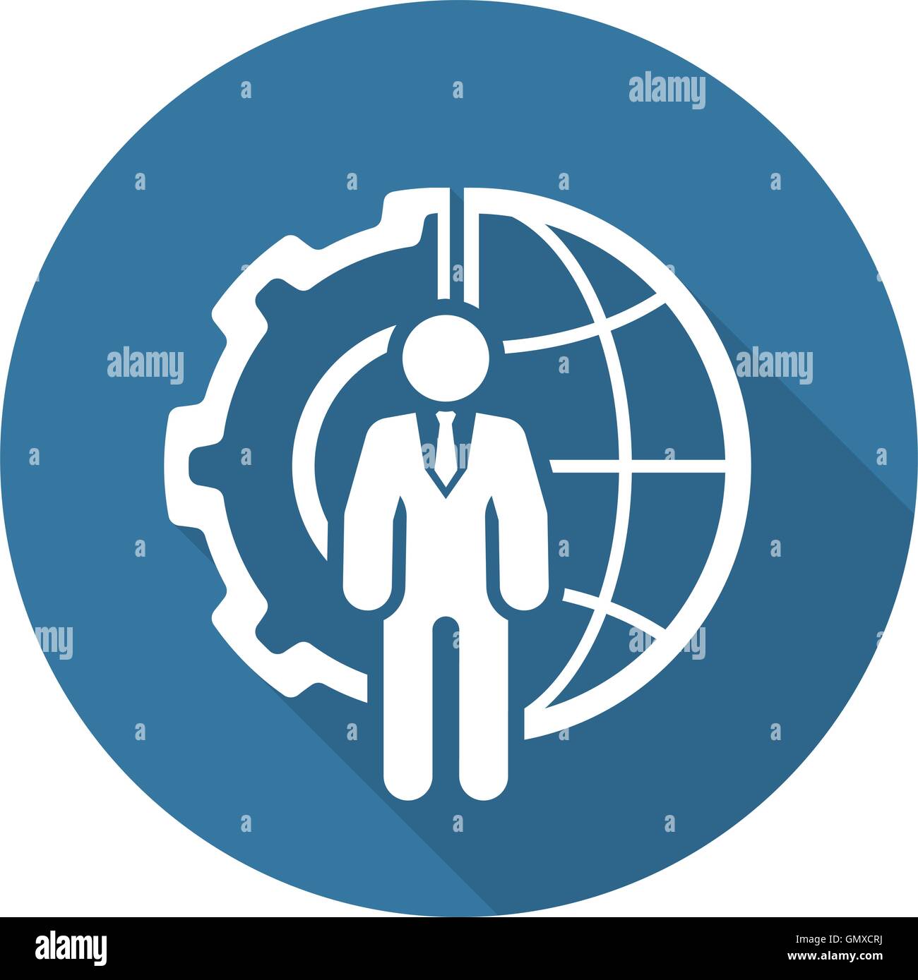 Global integration icon flat design hi-res stock photography and images - Alamy