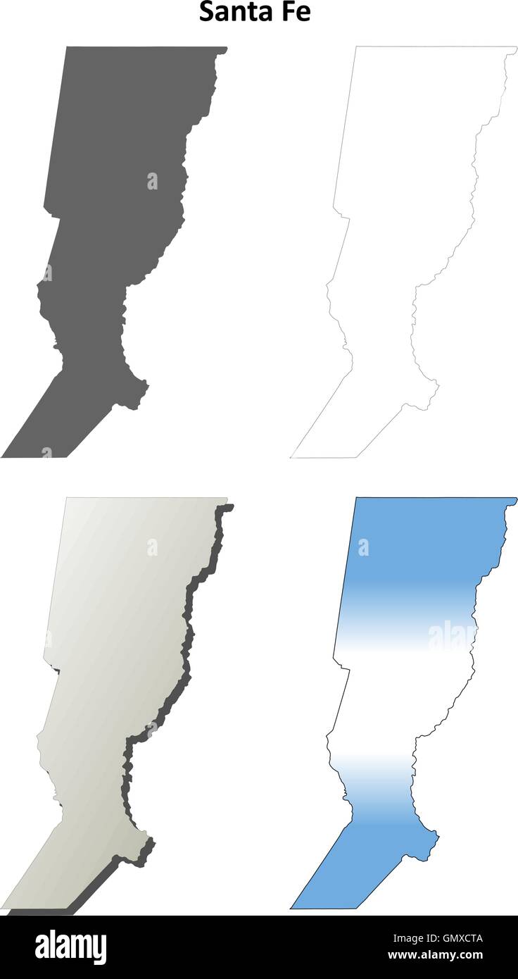 Santa Fe blank outline map set Stock Vector Image & Art - Alamy
