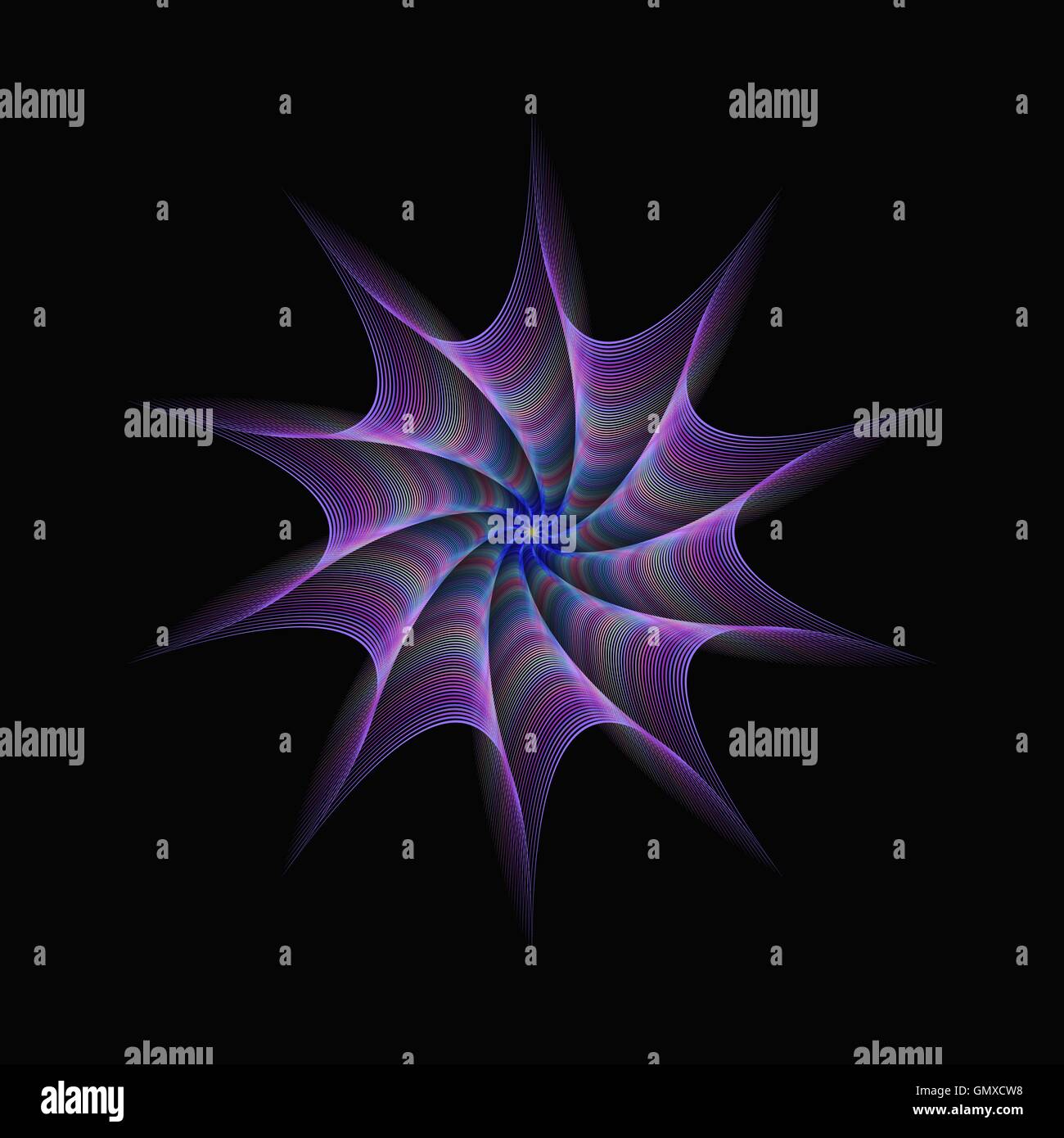 Purple abstract twisted star fractal design Stock Vector Image & Art ...
