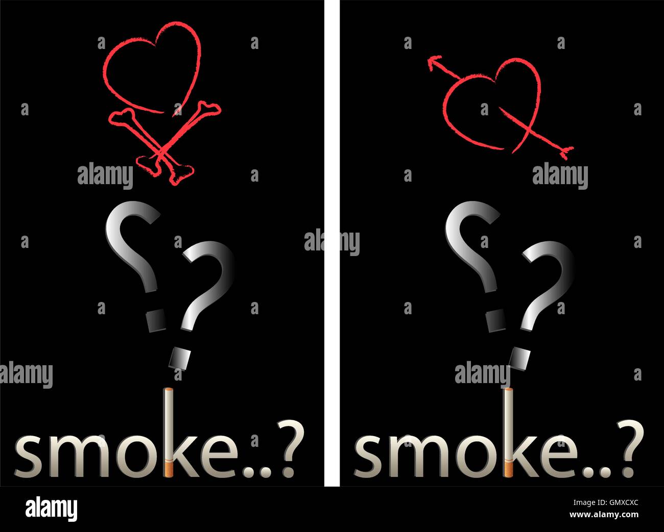 Smoke cigarette smoke question mark Stock Vector Images - Alamy