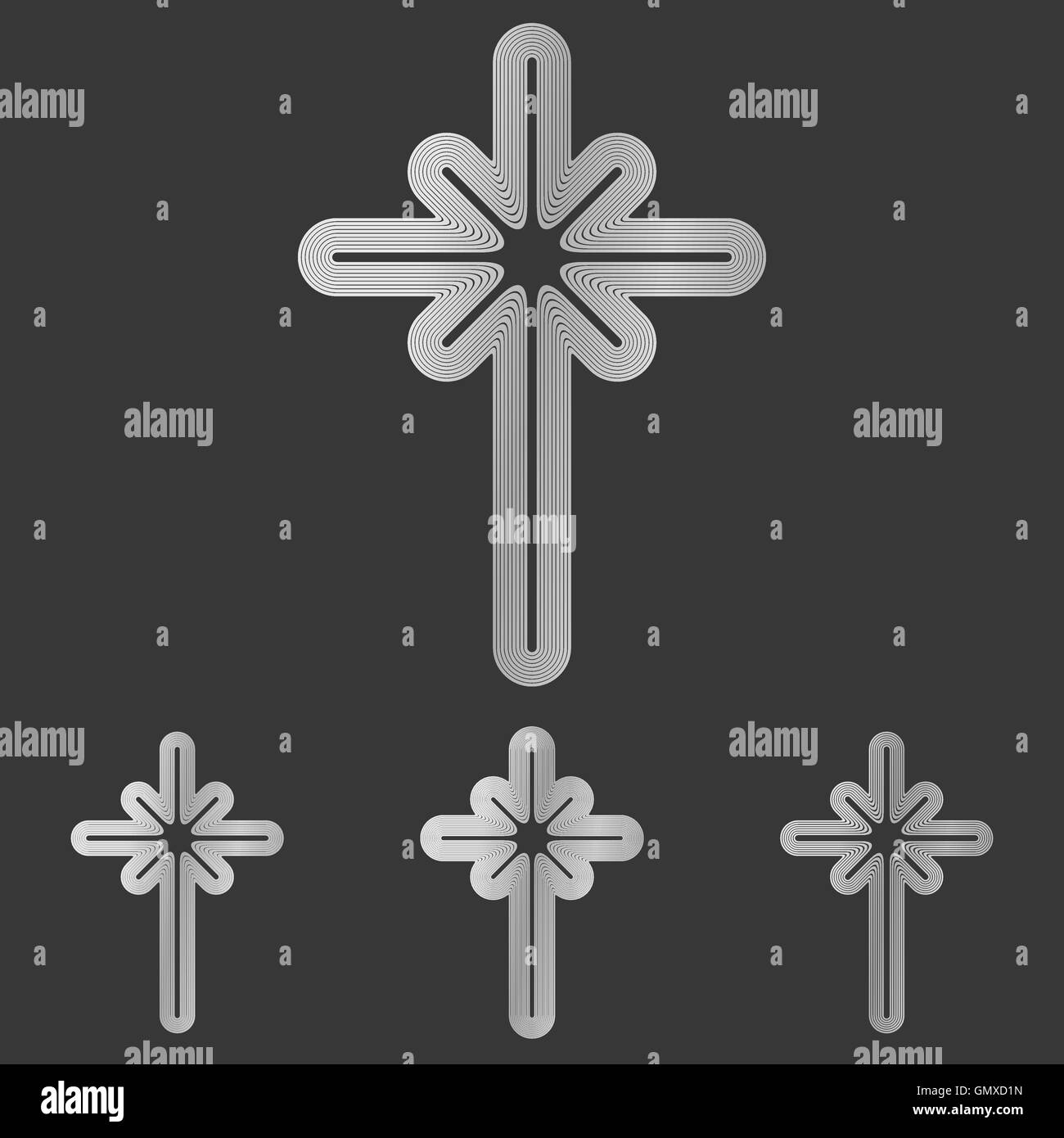 Silver line cross logo design set Stock Vector Image & Art - Alamy