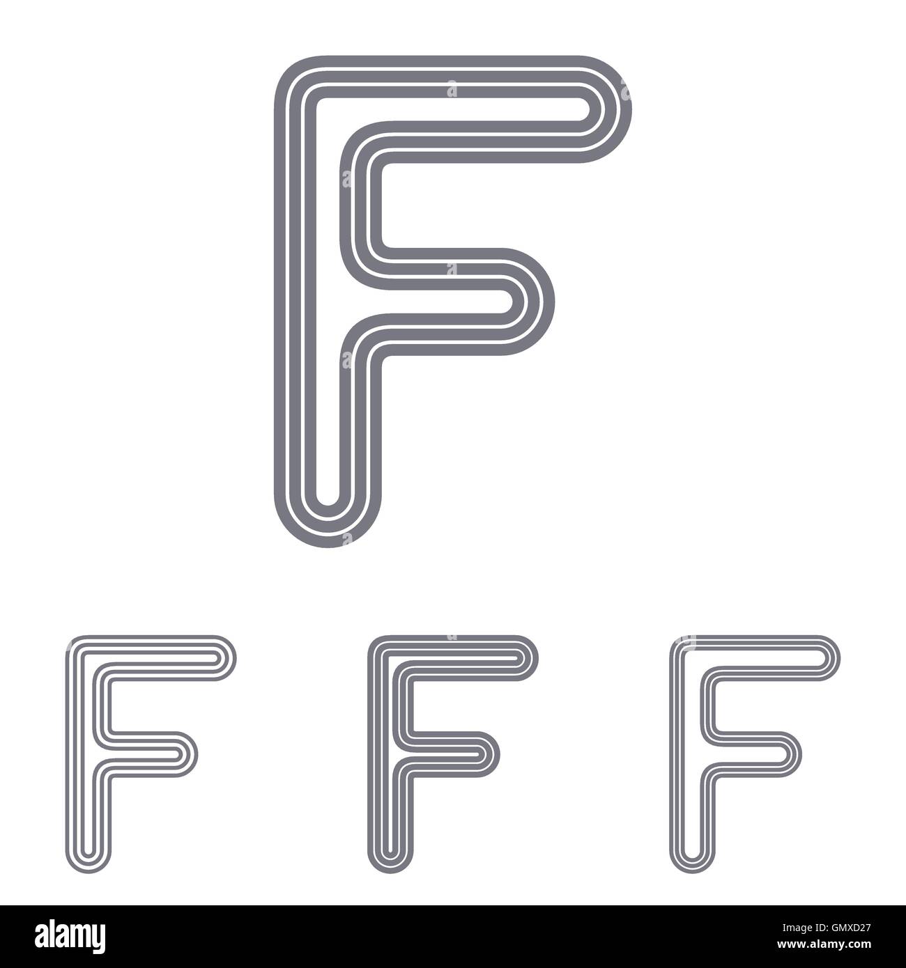 Grey line f logo design set Stock Vector Image & Art - Alamy