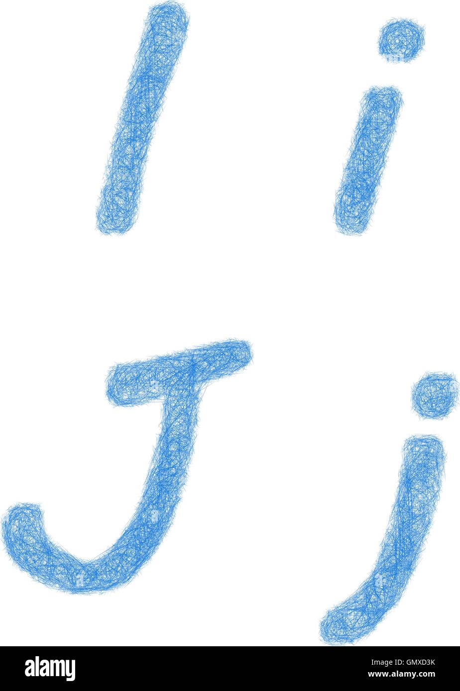 Hand drawn sketched font Cut Out Stock Images & Pictures - Alamy