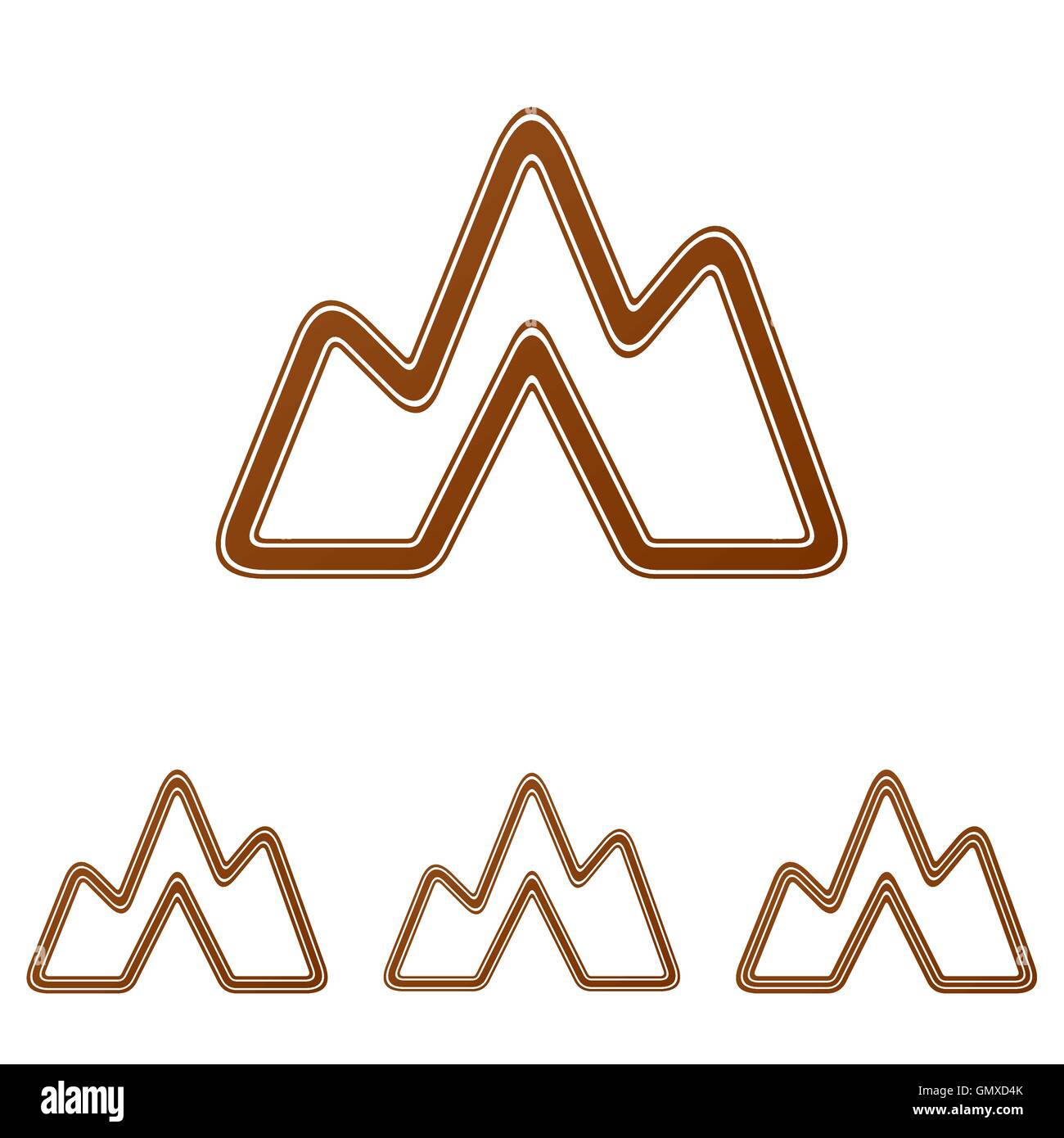 Brown line landscape logo design set Stock Vector Image & Art - Alamy