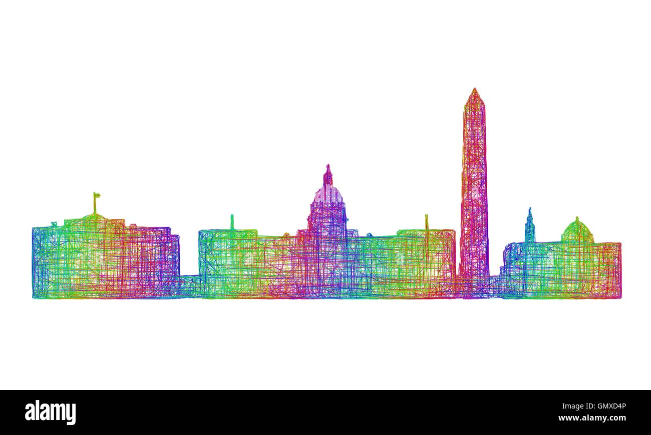 Washington dc skyline vector silhouette hi-res stock photography and ...