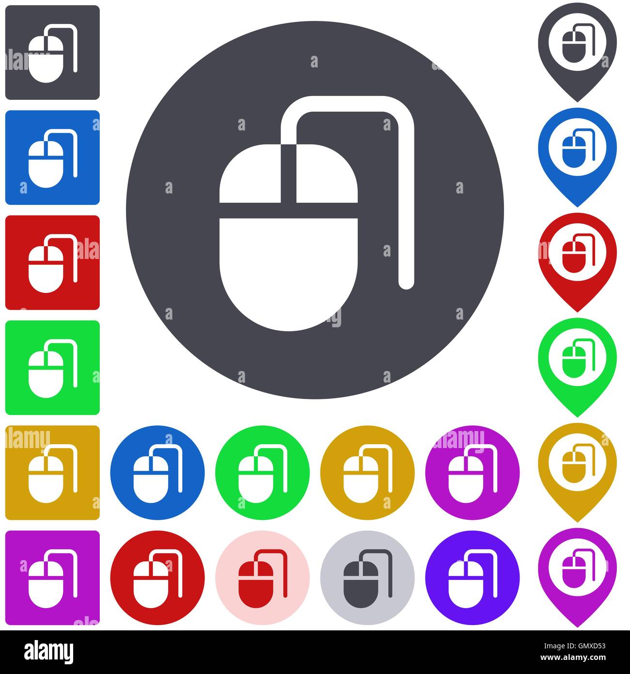 Color mouse icon set Stock Vector Image & Art - Alamy