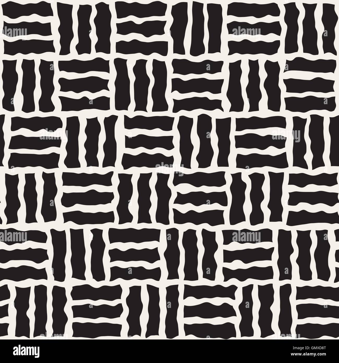 Vector Seamless Black and White Rough Hand Painted Pavement Grid ...