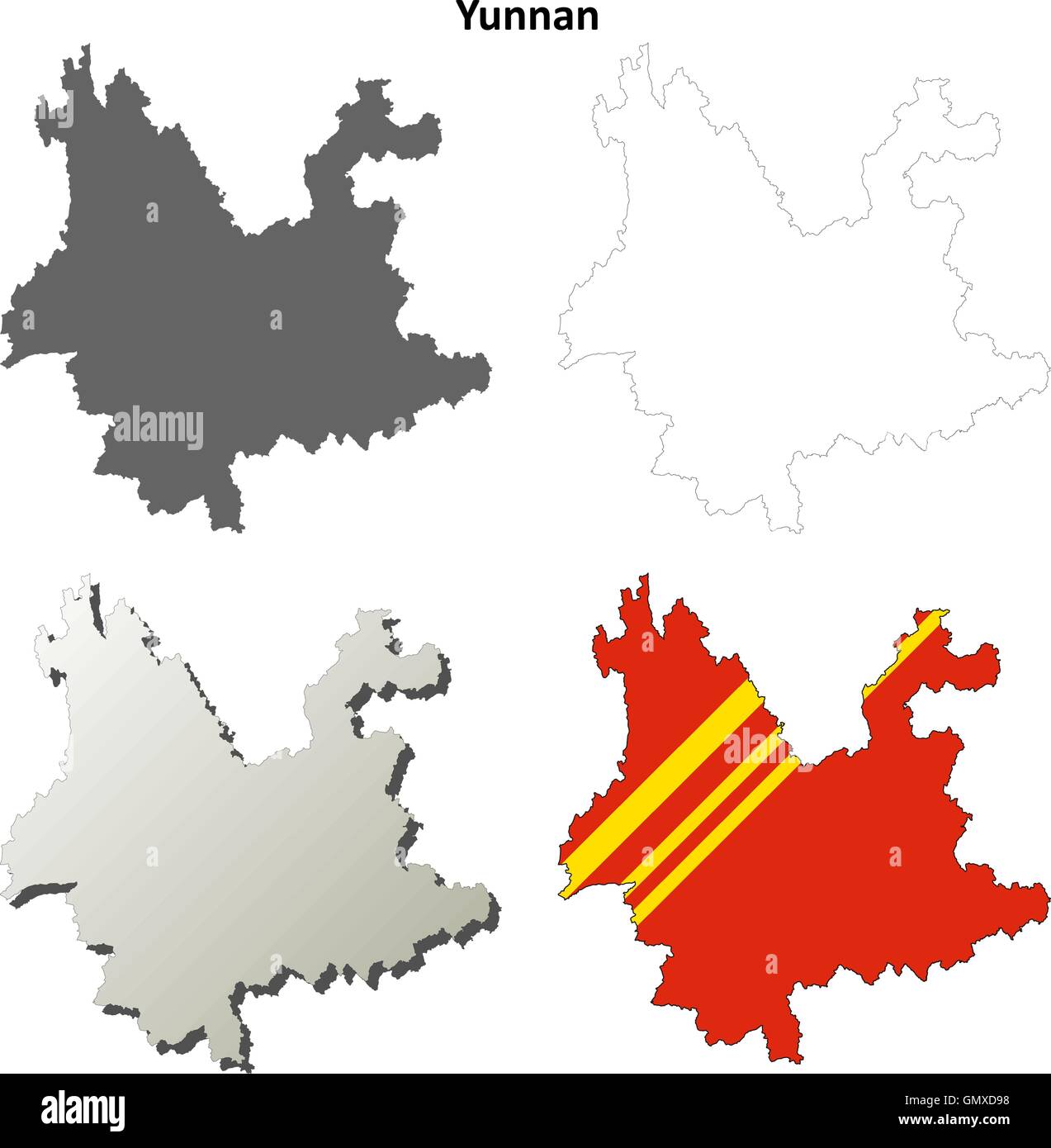 Yunnan map hi-res stock photography and images - Alamy