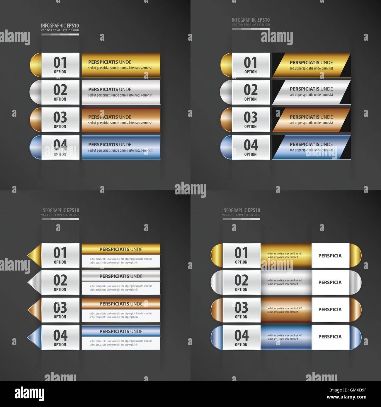 gold, bronze, silver, blue color banner pack Stock Vector Image & Art ...