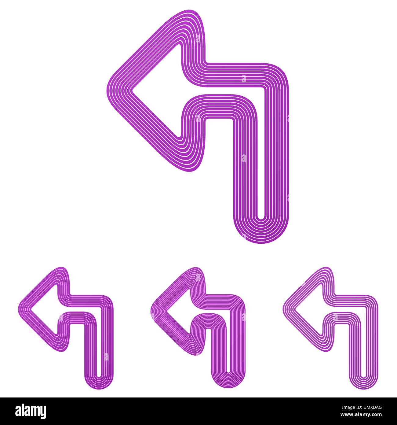 Purple line turn left logo design set Stock Vector Image & Art - Alamy