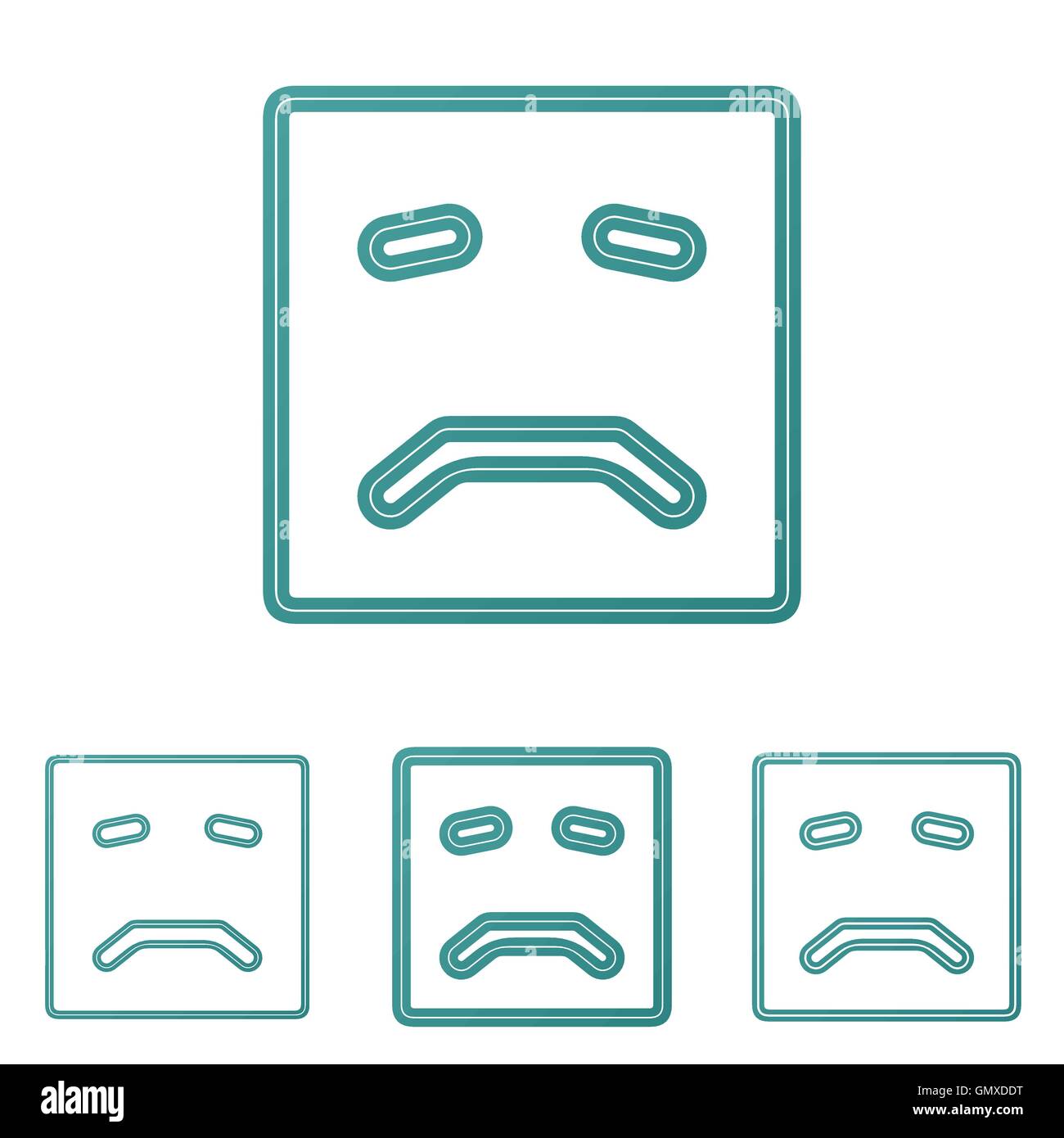 Teal line sad logo design set Stock Vector Image & Art - Alamy