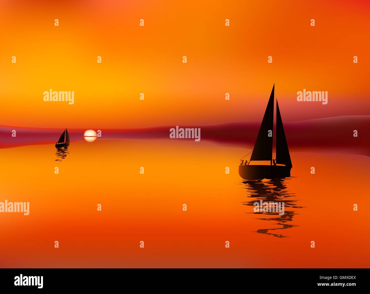 Boat in background line Stock Vector Images - Alamy