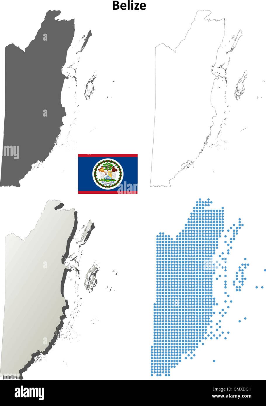 Belize outline map set Stock Vector Image & Art - Alamy