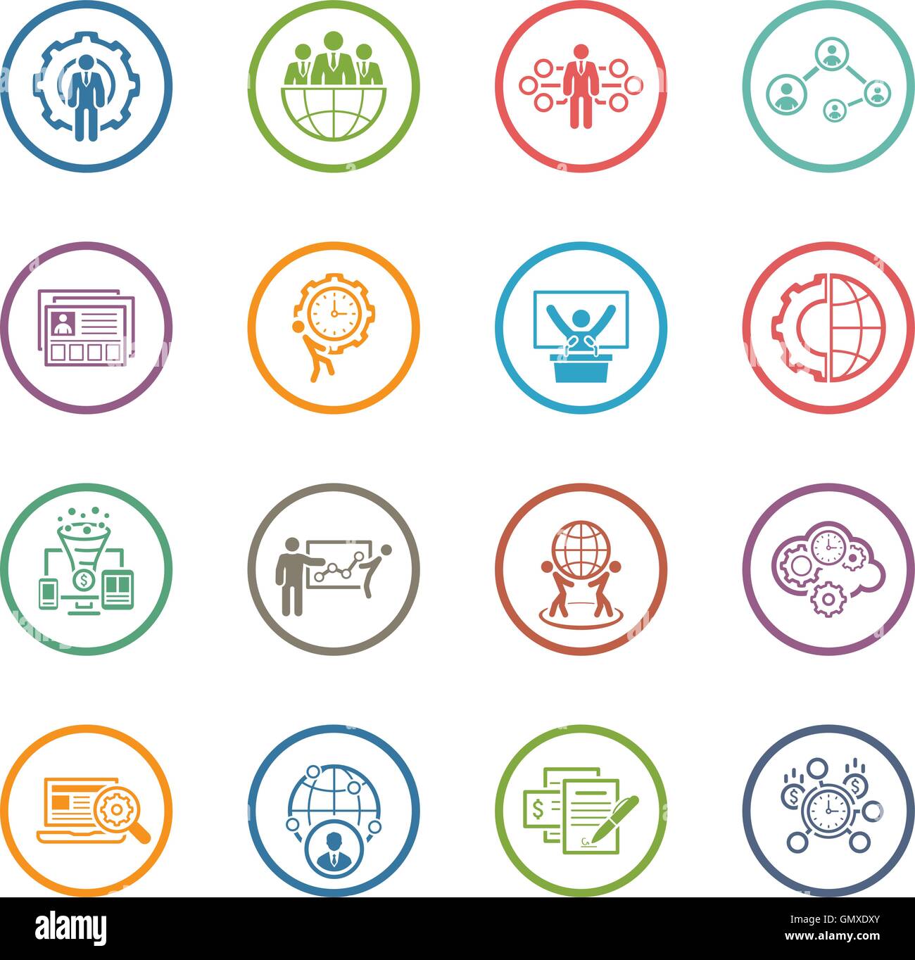 Flat Design Business Icons Set Stock Vector Image & Art - Alamy