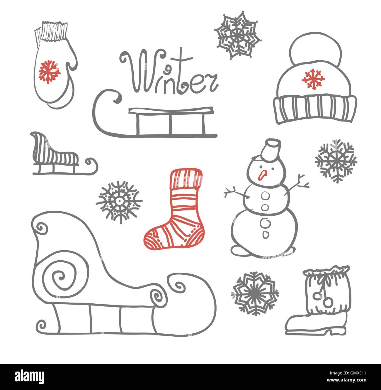 Line drawing skiing hi-res stock photography and images - Alamy