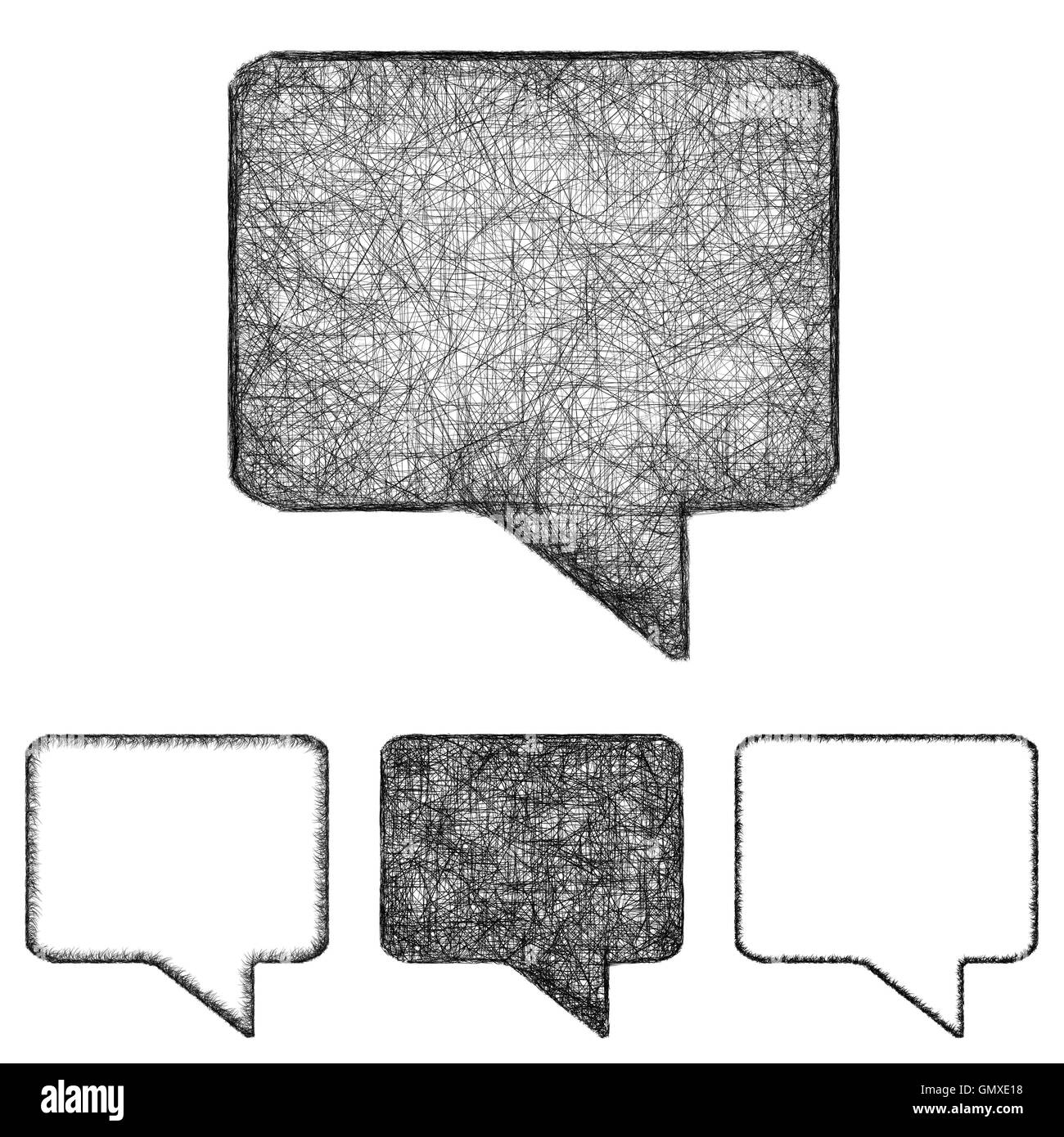 Bubble icon set - sketch line art Stock Vector Image & Art - Alamy