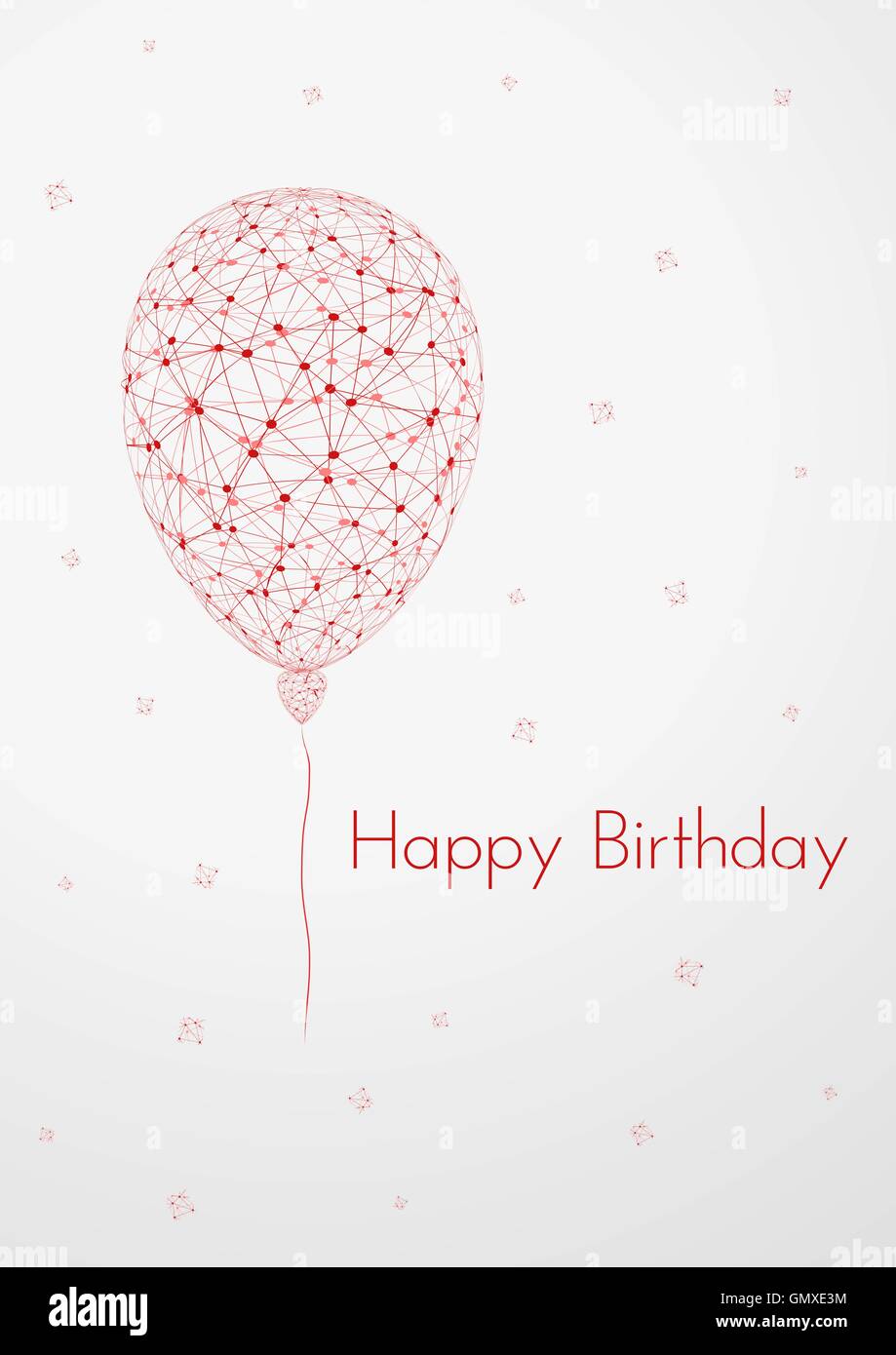 birthday card with linear balloon Stock Vector Image & Art - Alamy