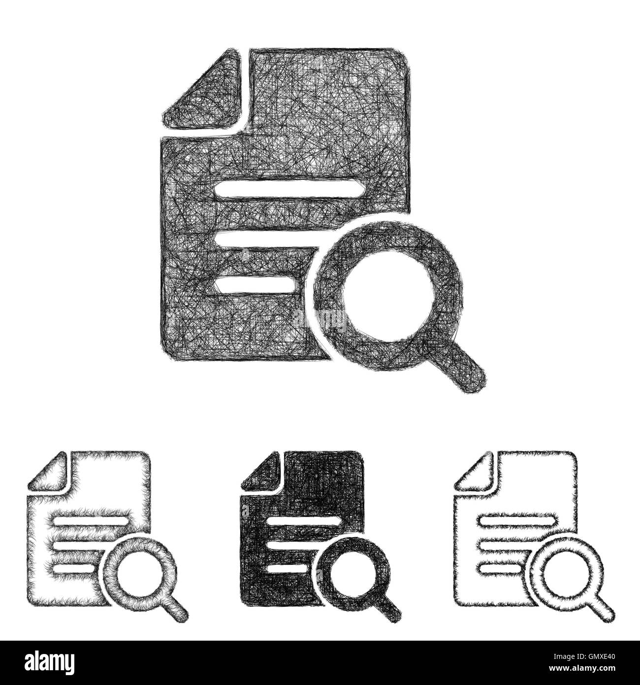 Search icon set - sketch line art Stock Vector Image & Art - Alamy