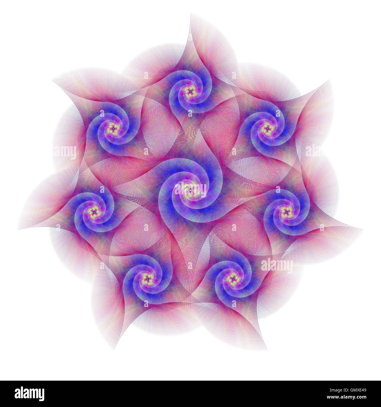 Abstract symmetrical fractal geometry Cut Out Stock Images & Pictures ...