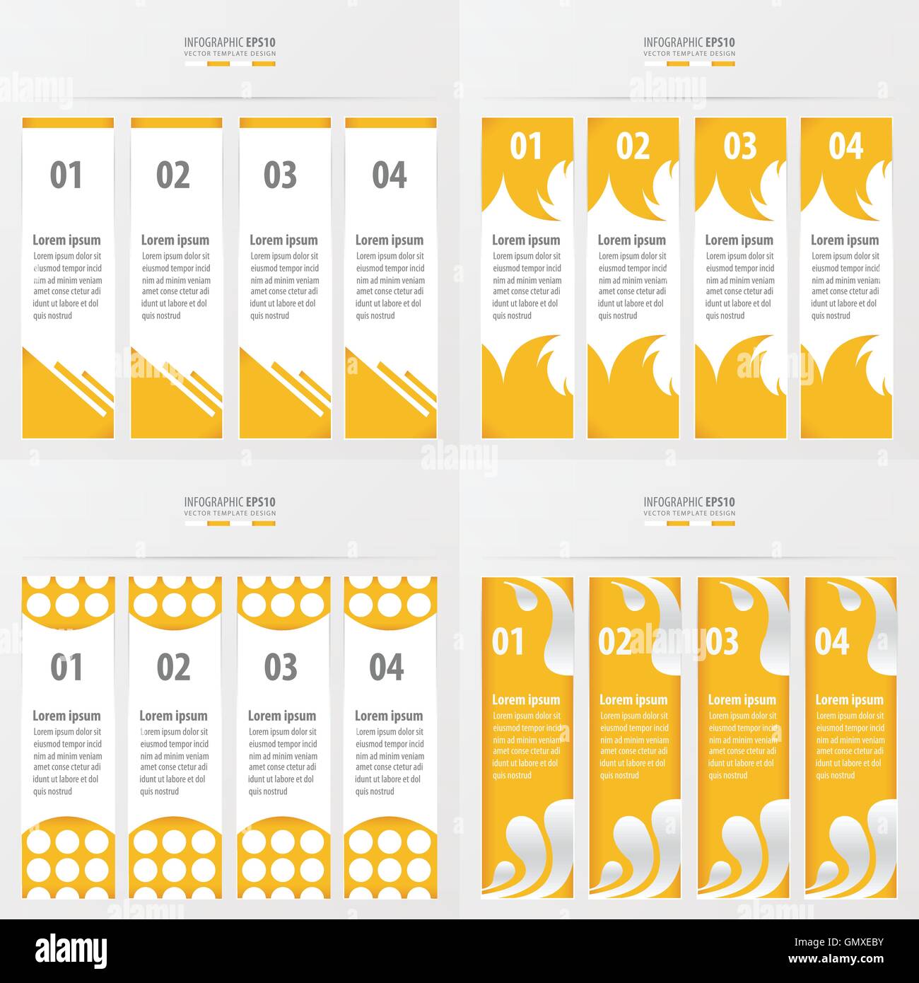 set of banner and template yellow color 4 item Stock Vector Image & Art ...