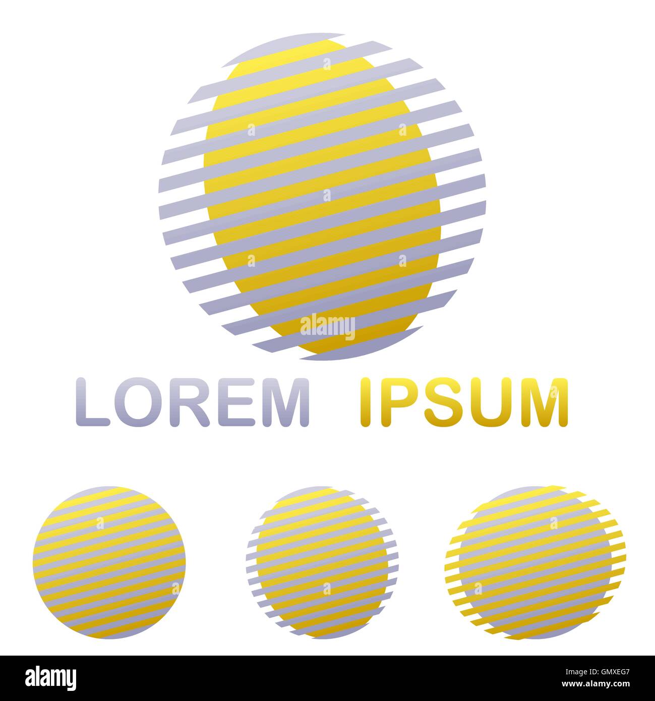 Silver and golden striped circle company logo design set Stock Vector ...