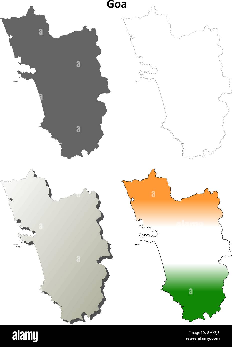 Goa map vector hi-res stock photography and images - Alamy