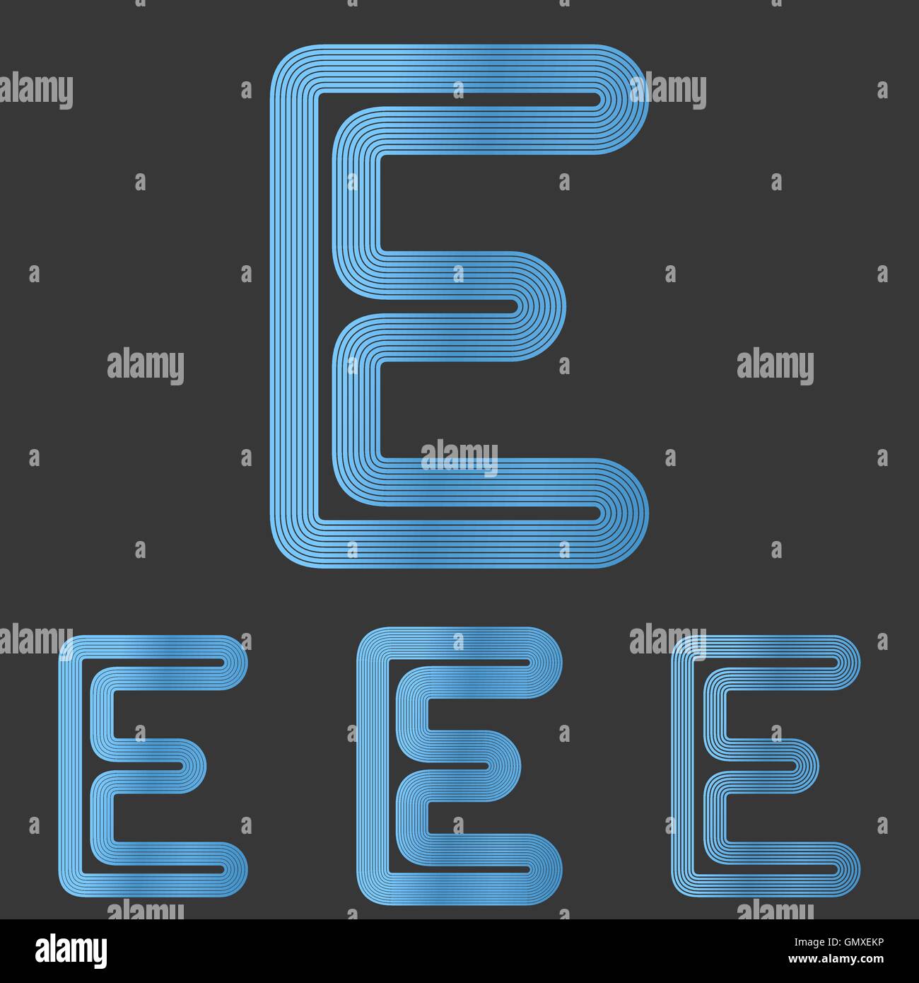 Blue line letter e logo design set Stock Vector Image & Art - Alamy