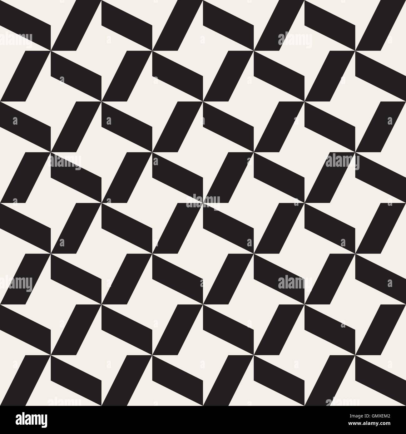 Vector Seamless Black And White Geometric Stars Rectangles Pattern ...