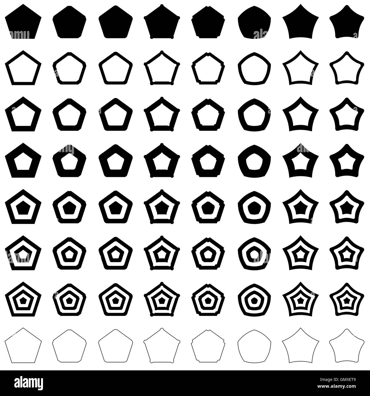 Five sided pentagon Black and White Stock Photos & Images - Alamy