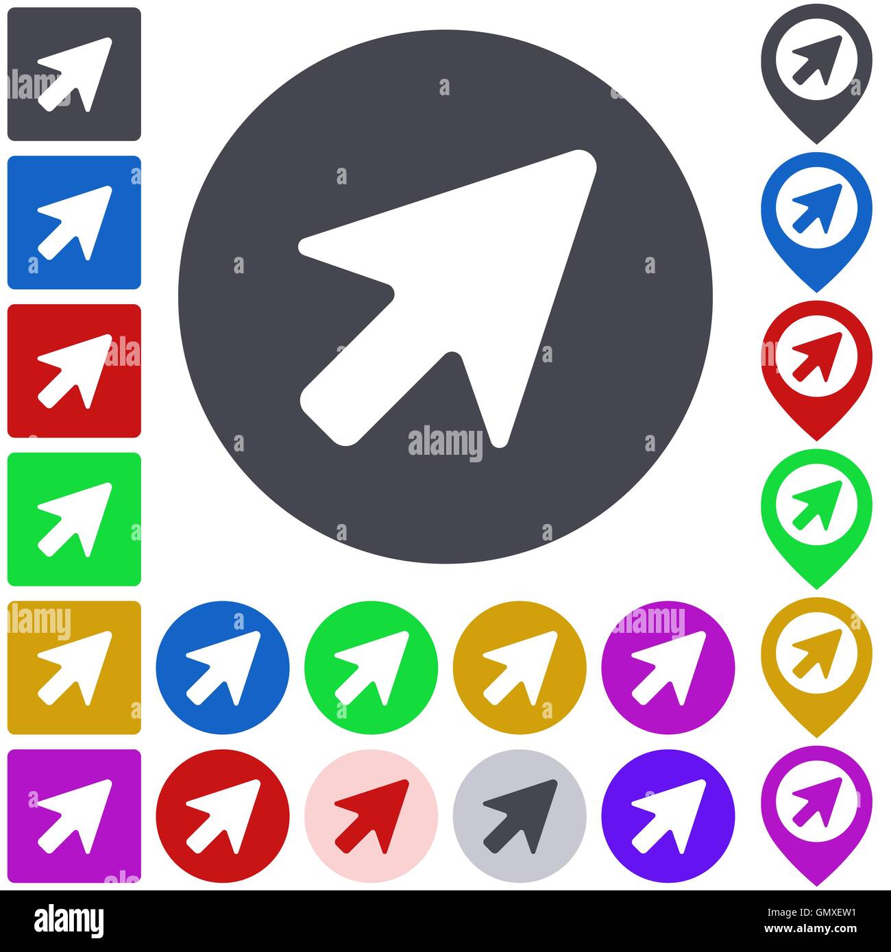 Color cursor icon set Stock Vector Image & Art - Alamy