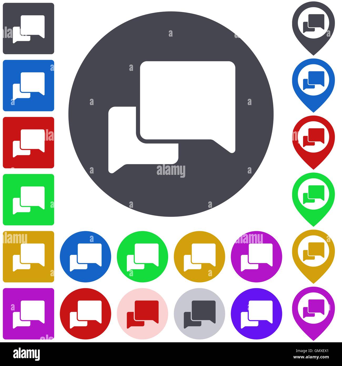 Color conversation icon set Stock Vector Image & Art - Alamy