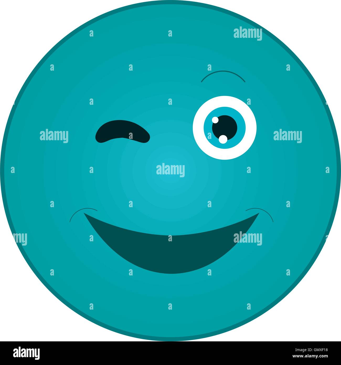 happy wink emoticon icon Stock Vector Image & Art - Alamy