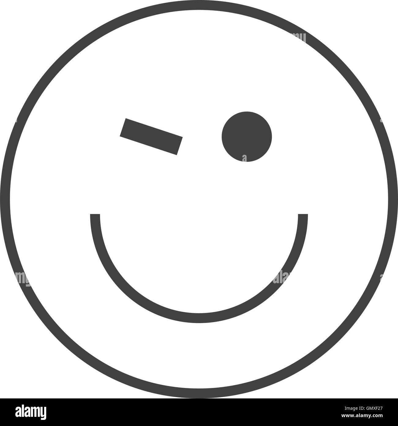 happy wink emoticon icon Stock Vector Image & Art - Alamy
