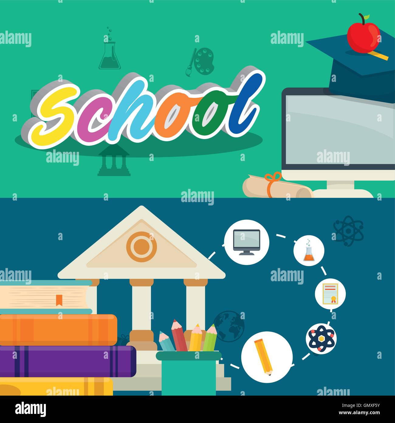 back to school icon set design Stock Vector Image & Art - Alamy