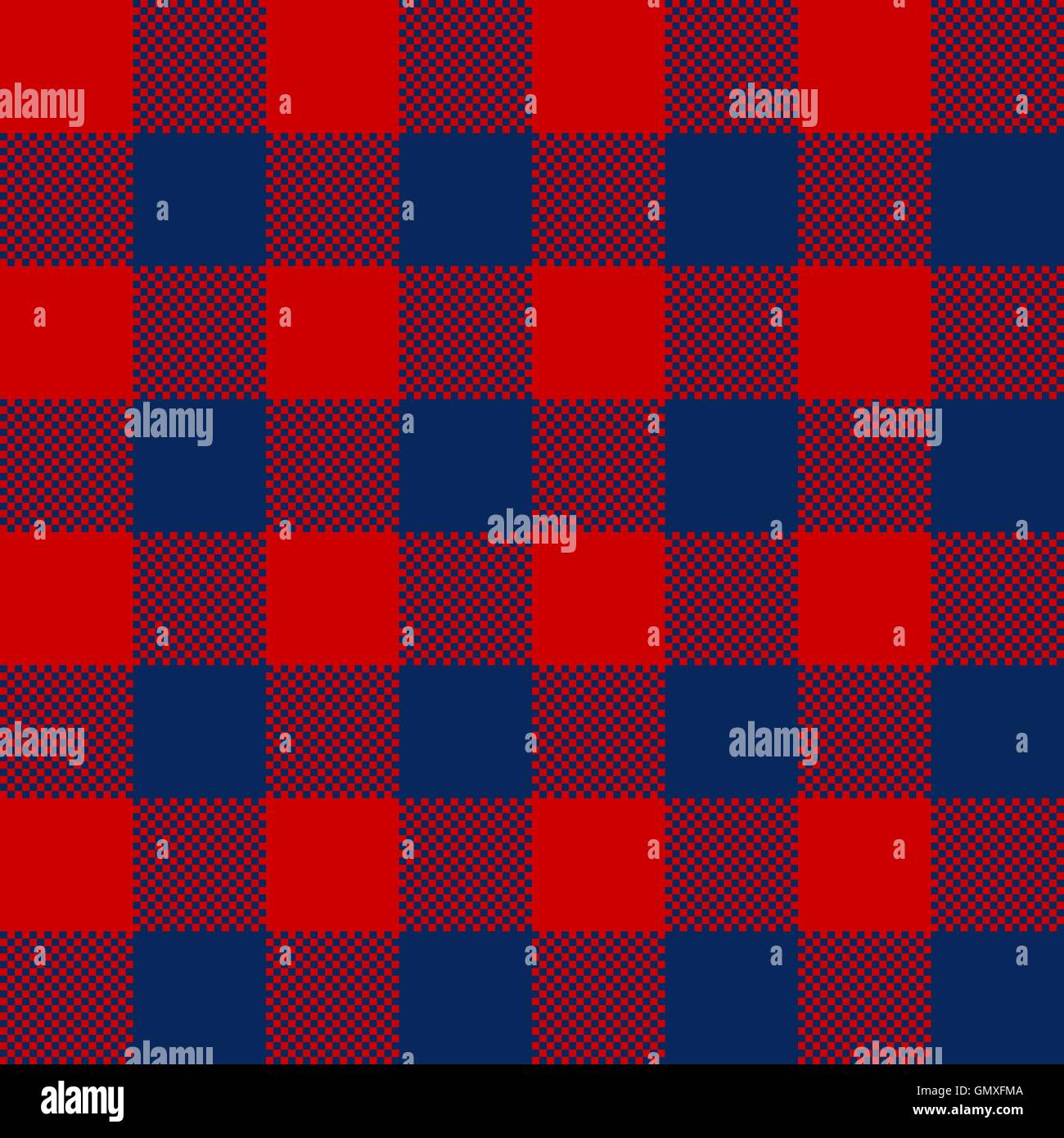Blue red check pattern seamless fabric texture. Vector illustration ...