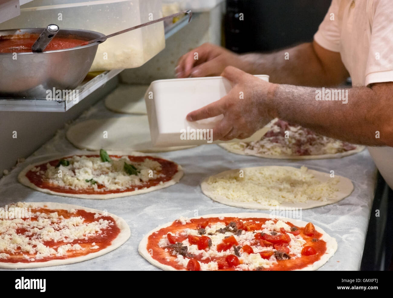 preparation of pizza Stock Photo - Alamy