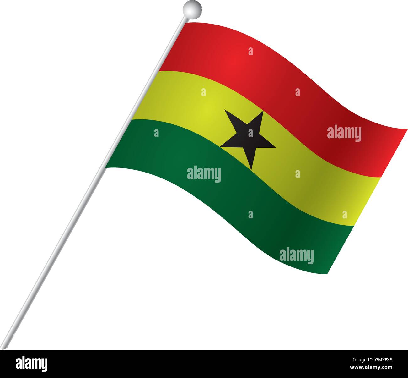 Isolated flag of Ghana, Vector illustration Stock Vector Image & Art ...