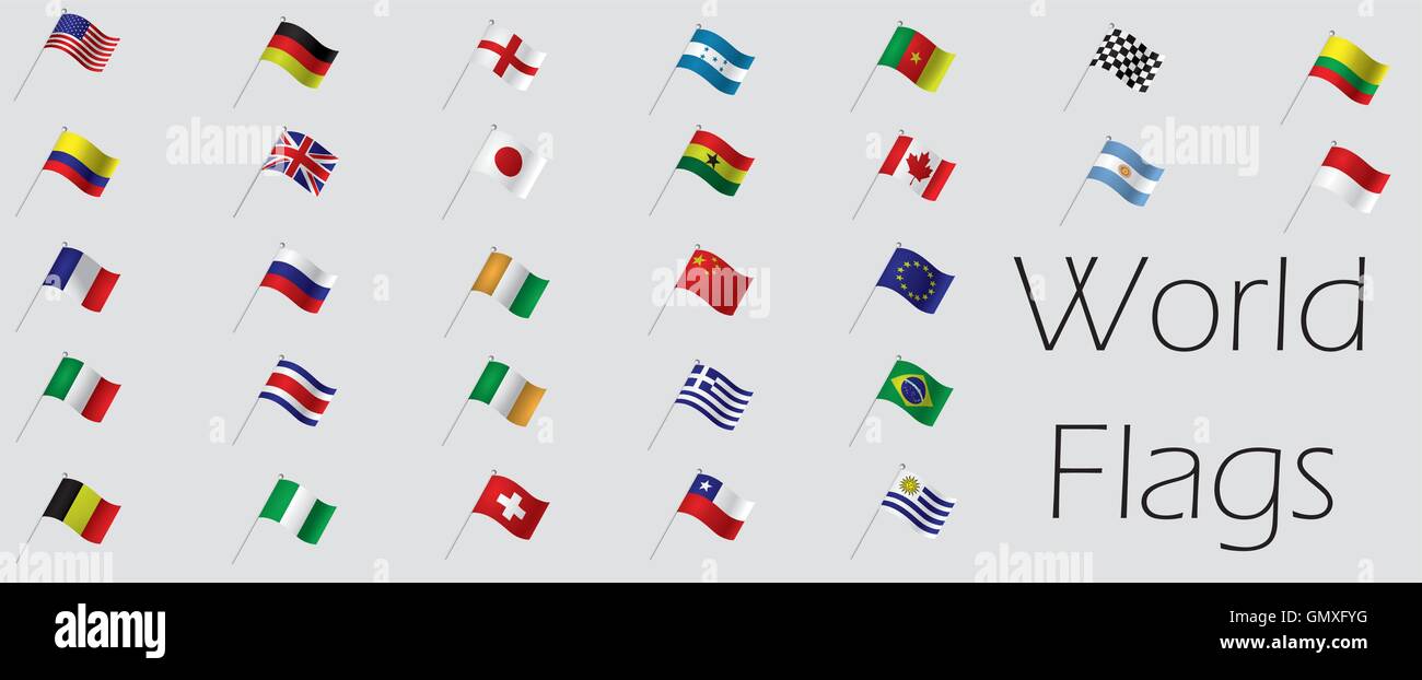 Set of world flags, Vector illustration Stock Vector Image & Art - Alamy