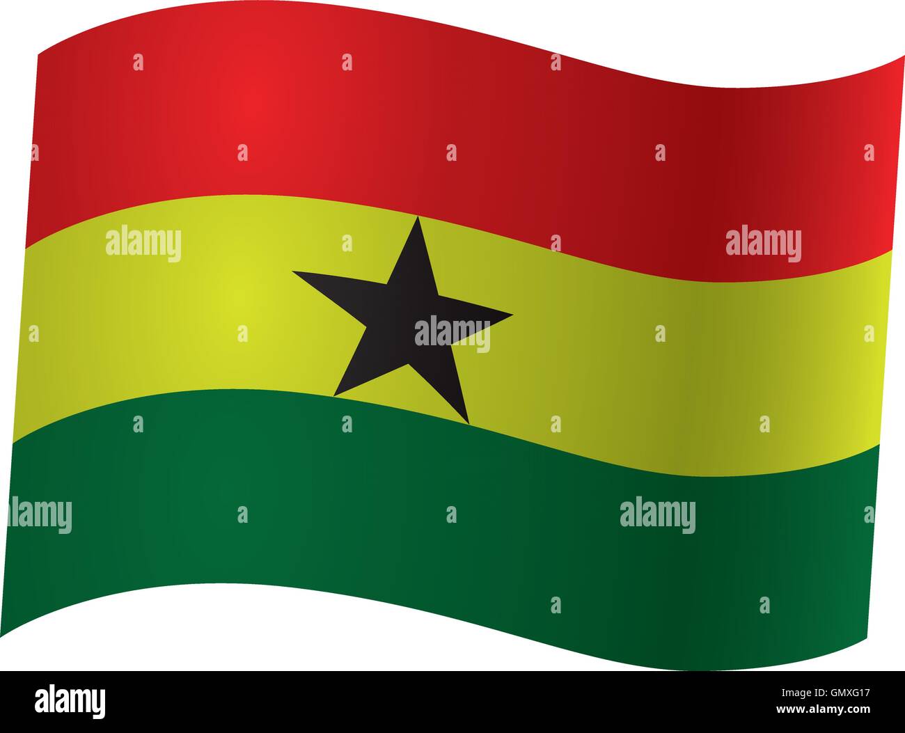 Isolated flag of Ghana, Vector illustration Stock Vector Image & Art ...