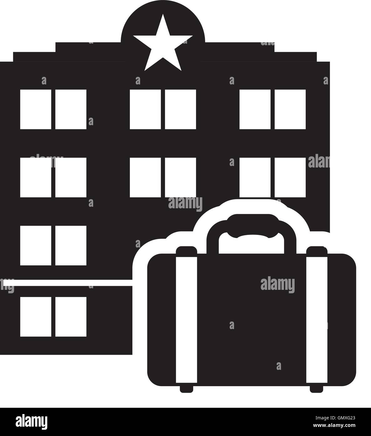 suitcase hotel building silhouette design Stock Vector Image & Art - Alamy