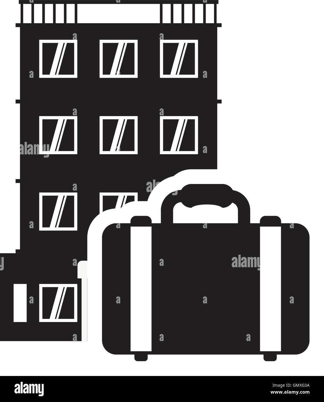 suitcase hotel building silhouette design Stock Vector Image & Art - Alamy
