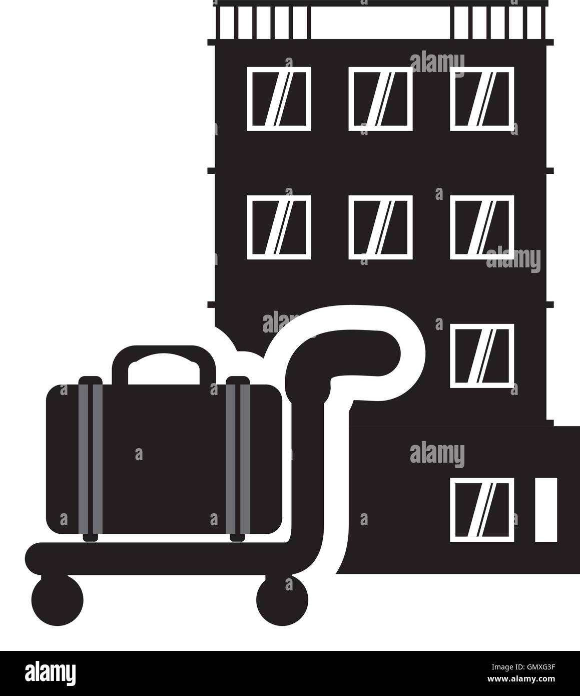 suitcase hotel building silhouette design Stock Vector Image & Art - Alamy
