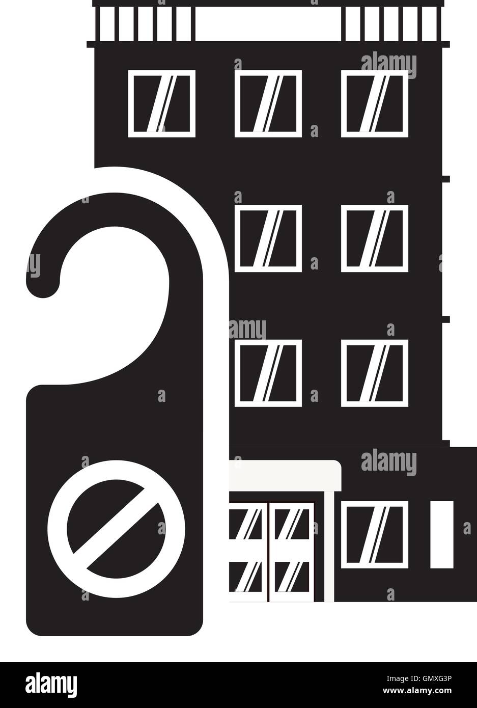 door label hotel building silhouette design Stock Vector Image & Art ...